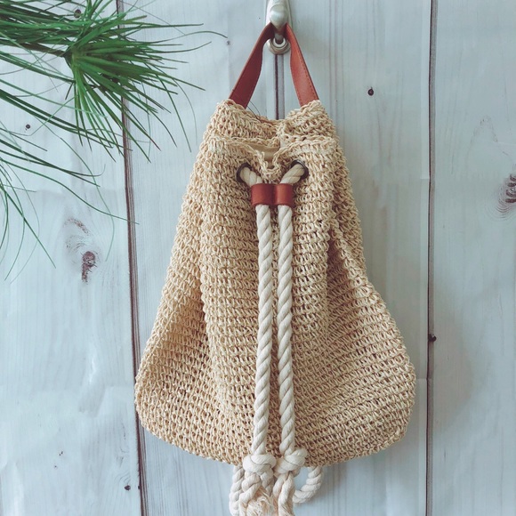 MischkaPu | Bags | Ivory Braided Net Backpack | Poshmark